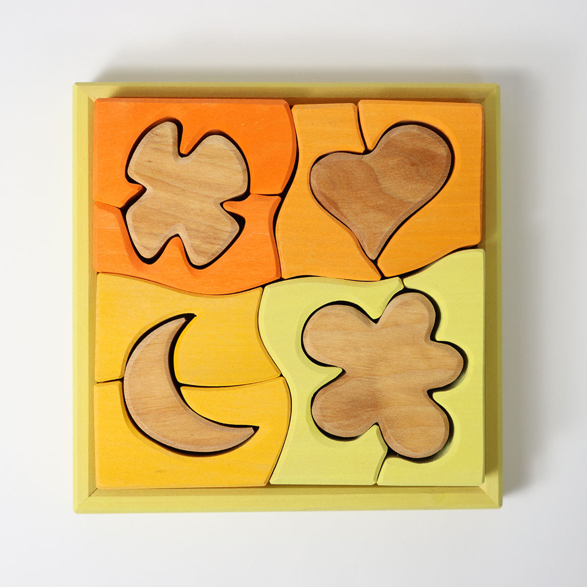 Grimm's - Yellow Shapes Building Set Creative Puzzle – Wood Wood Toys