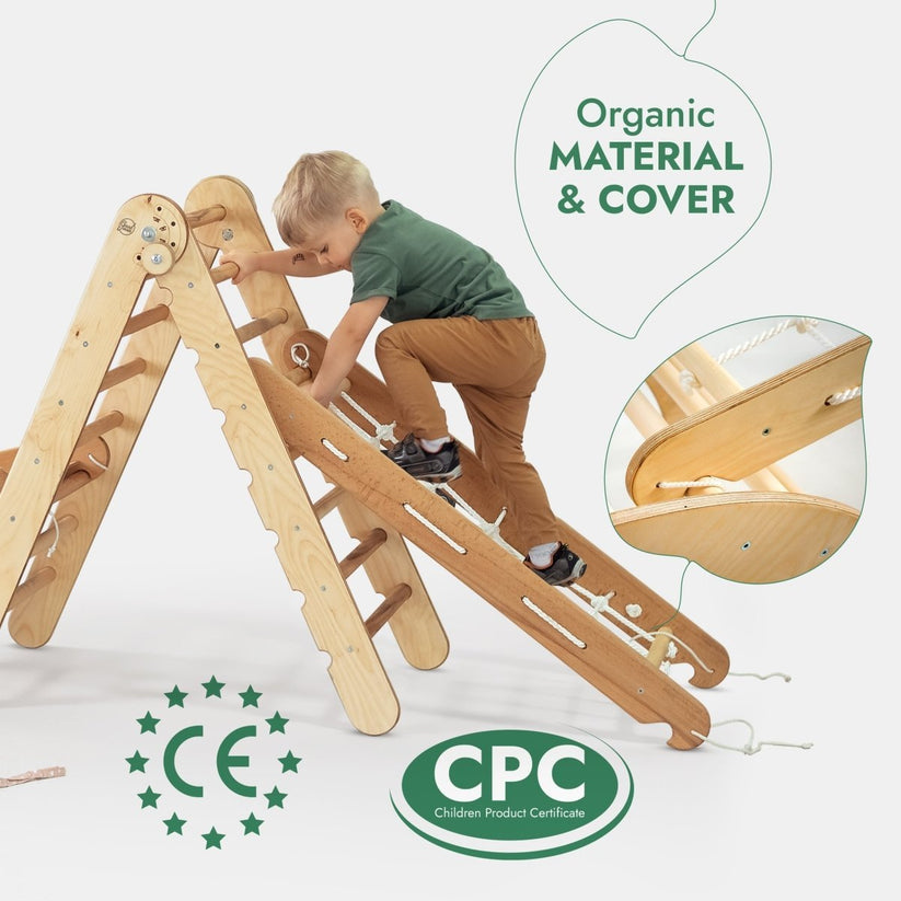 5in1 Montessori Climbing Frame Set: Triangle Ladder + Arch/Rocker + Sl ...