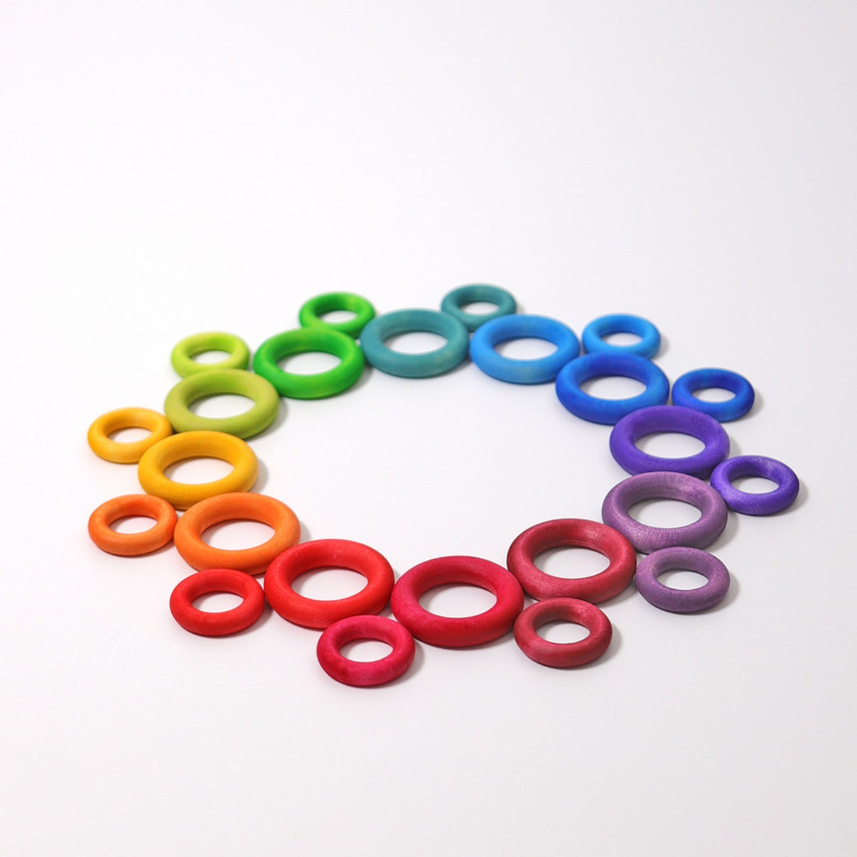 Grimm's - Building Rings Rainbow – Wood Wood Toys