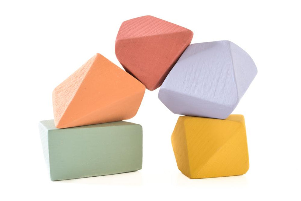 Tiny Rainbow Rock Blocks (Set of 5) – Wood Wood Toys
