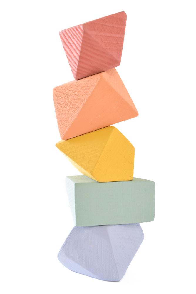Tiny Rainbow Rock Blocks (Set of 5) – Wood Wood Toys