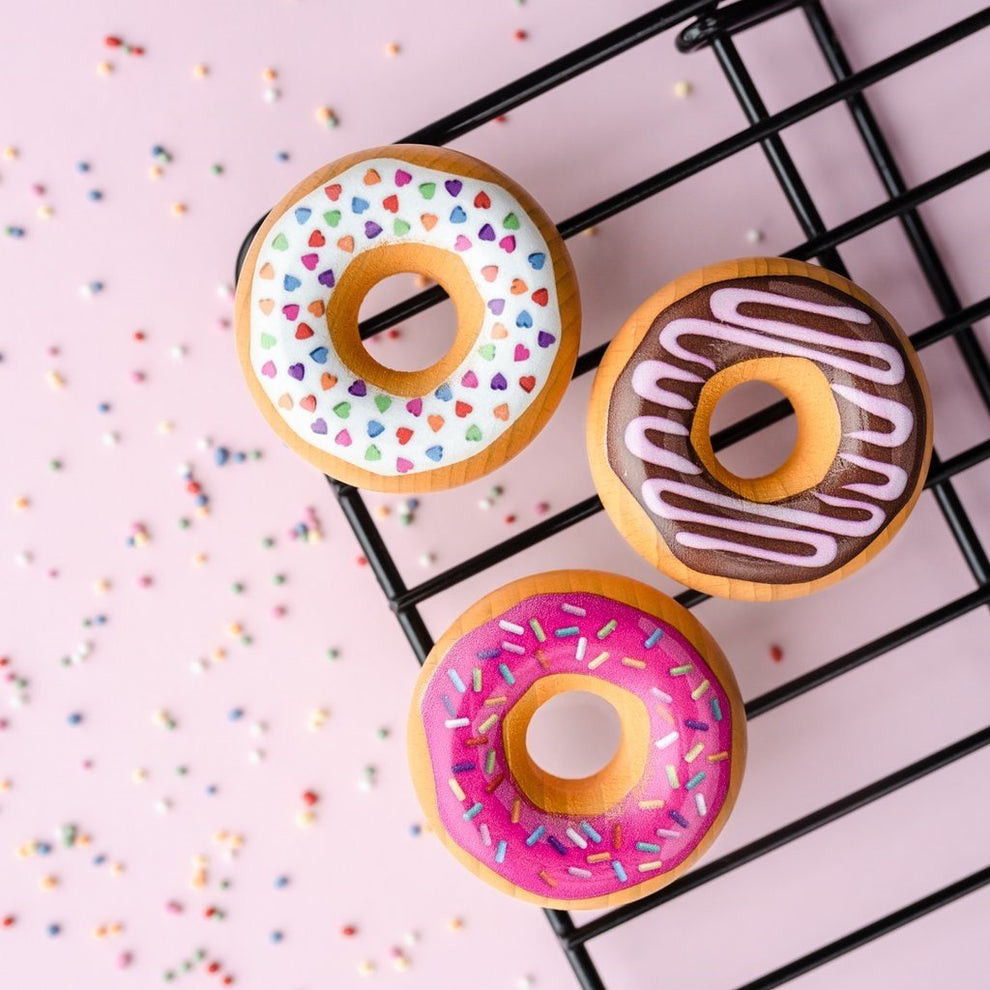 Assorted Wooden Doughnuts (Set of 3) - Play Food Made in Germany – Wood ...