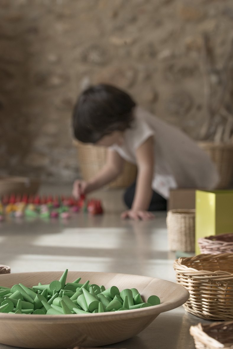 Grapat Wood Mandala Green Cones (36 Pieces) – Wood Wood Toys