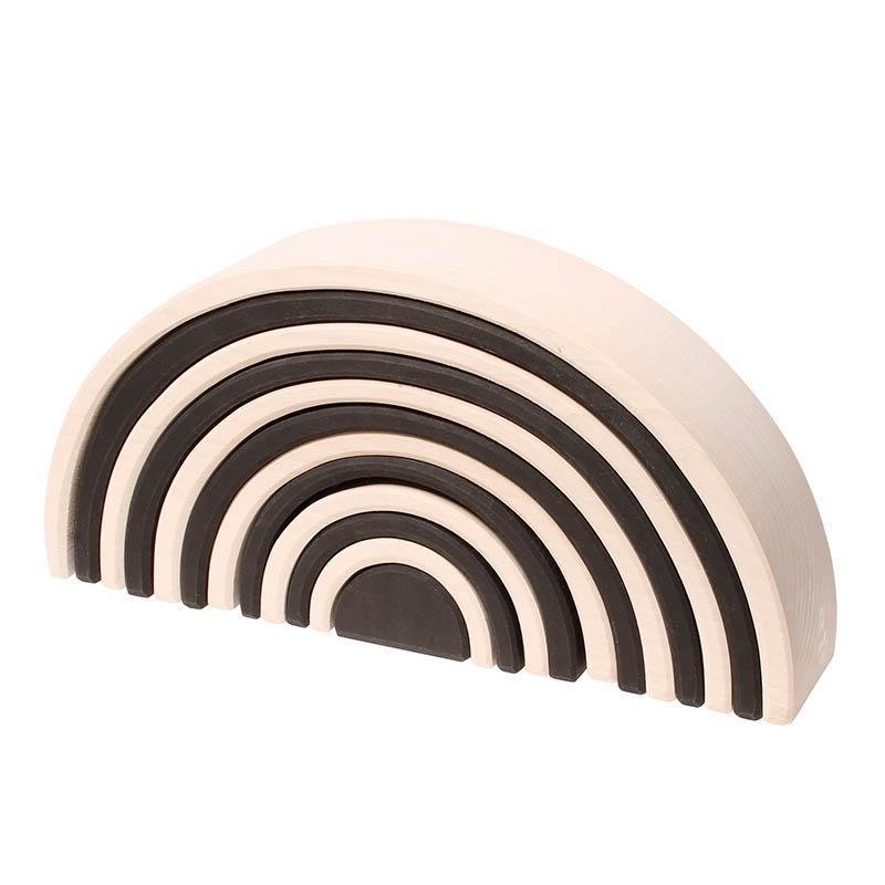 Grimm's - Large Monochrome Stacking Rainbow – Wood Wood Toys