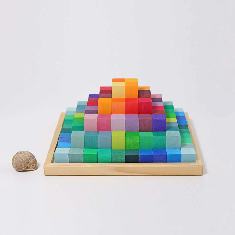 (Open Box) Grimm's - Small Stepped Pyramid Building Set – Wood Wood Toys