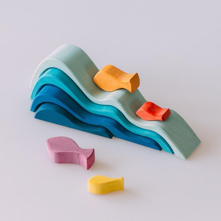 Stacking Wave Blocks by Avdar Toys – Wood Wood Toys